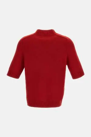 Loulou De Saison Maglia Ruth A Maniche Corte - Rosso