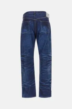 Junya Watanabe Pantalone Denim Stampato - Blue