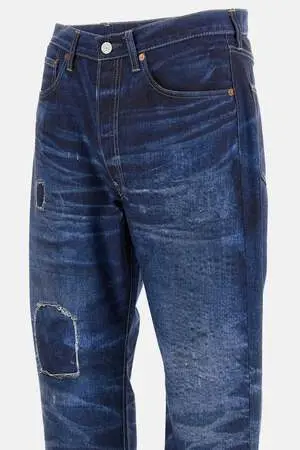 Junya Watanabe Pantalone Denim Stampato - Blue