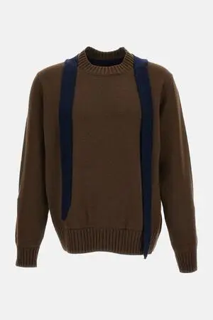 Sacai Oversize Crew-neck Sweater - Brown