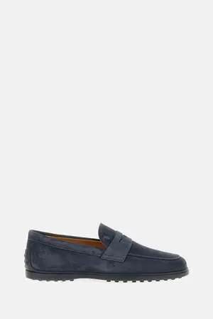 TOD'S Tod's Suede Rubber Moccasins With Embossed Monogram Blue