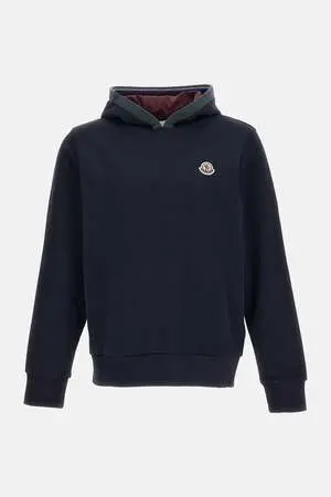 Moncler Hoodie With Logo Patch - Blue