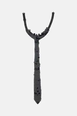 PAROSH Sequin Tie - Black