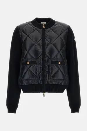 Moncler Cardigan Di Cotone Imbottito