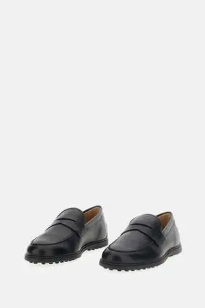 TOD'S Leather Rubber Sole Moccasins
