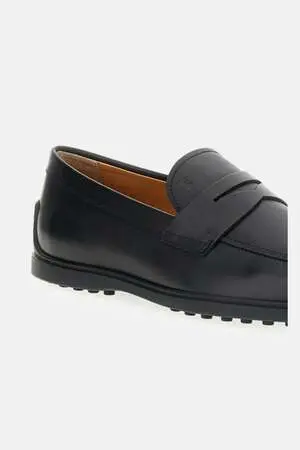 TOD'S Leather Rubber Sole Moccasins