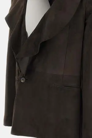 Ralph Lauren Giacca In Pelle Scamosciata - Brown
