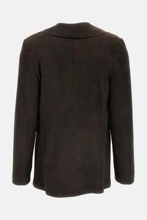 Ralph Lauren Giacca In Pelle Scamosciata - Brown