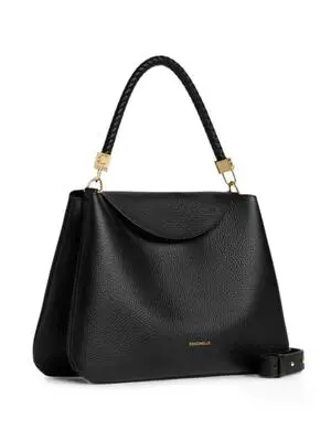 COCCINELLE Medium Tiggy Braided-handle Tote Bag - Black