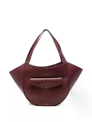 WANDLER Asymmetric Leather Tote Bag - Red