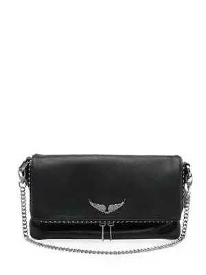 Zadig&Voltaire Rocky Ii Studs Leather Shoulder Bag - Black