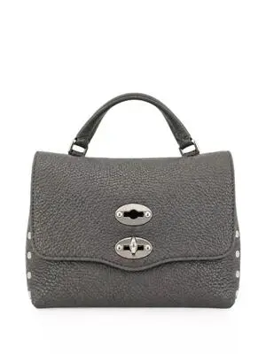 ZANELLATO Baby Postina Studded Leather Shoulder Bag - Grey