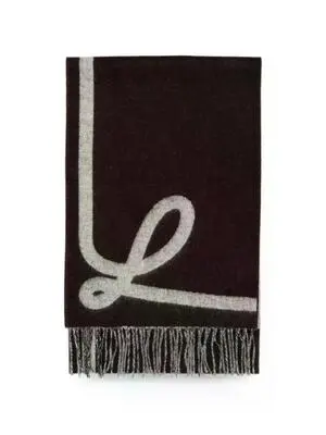 Loewe Fringed-hem Scarf - Brown