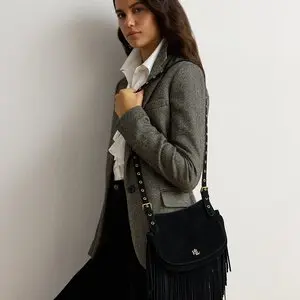 Ralph Lauren Marcy Suede Fringe Crossbody Bag