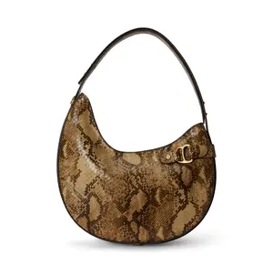 Ralph Lauren Python-embossed Large Tasha Shoulder Bag - Tan Multi