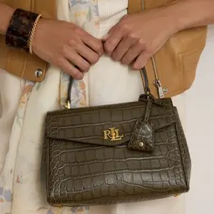 Ralph Lauren Farrah Soft Satchel - Botanic Green