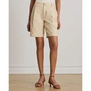Ralph Lauren Pleated Linen-cotton Tweed Bermuda Shorts