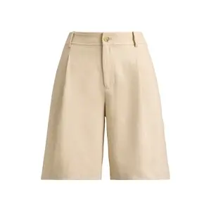 Ralph Lauren Pleated Linen-cotton Tweed Bermuda Shorts