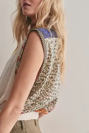 Free People We The Free Sadie Muscle Tee - Ivory Combo