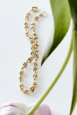 GHOST LONDON Plated Polly Knot Necklace - Gold