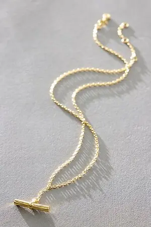 GHOST LONDON Plated Estee T-bar Necklace