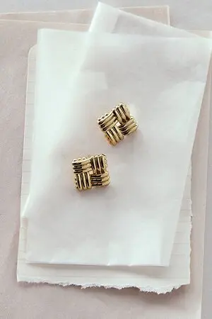 GHOST LONDON Plated Polly Mini Lattice Studs