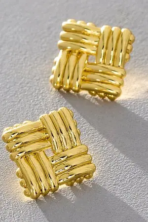GHOST LONDON Plated Polly Mini Lattice Studs