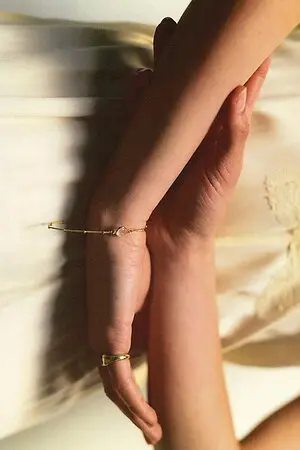GHOST LONDON Plated Rose Quartz Healing Stone Bracelet