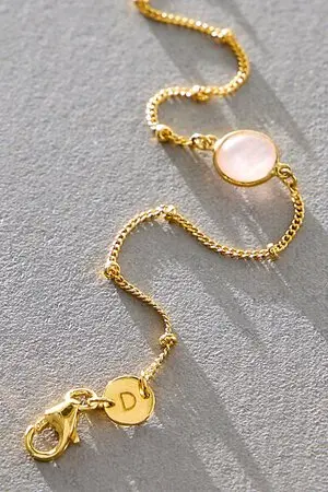 GHOST LONDON Plated Rose Quartz Healing Stone Bracelet