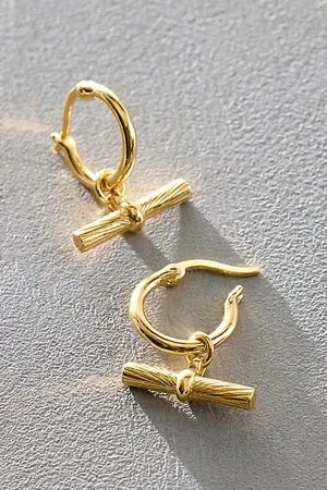GHOST LONDON Estee Plate T-bar Charm Hoops
