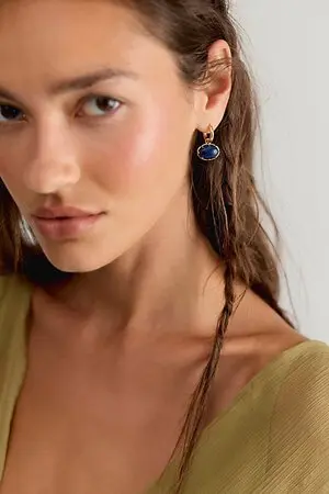 ALV X Free-est Leigh Hoop Earrings With Lapis Stone