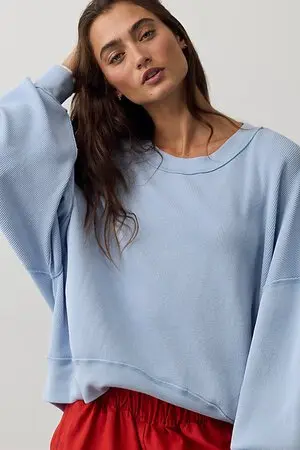 Free People We The Free Skyline Thermal - Blue Snowflake