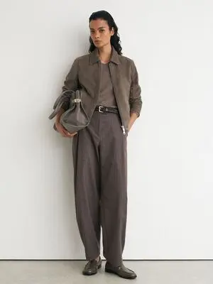 REISS Suede Zip-through Moto Jacket