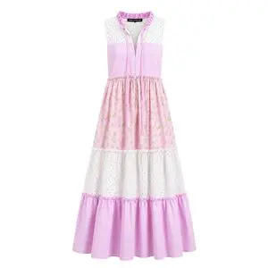 CARA & THE SKY Maisie Floral Gingham Maxi Dress - Pink