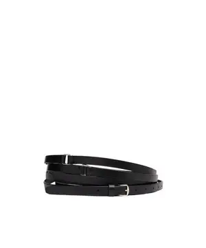 ANN DEMEULEMEESTER Triple-wrap Leather Belt - Black