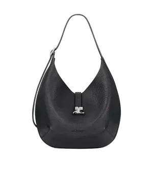 COURREGES Courrèges Logo Hobo Shoulder Bag - Black
