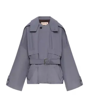Marni Grey Nylon Blouson With Belt - Darkash