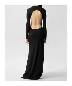 ANN DEMEULEMEESTER Eva Open-back Ribbed Maxi Dress