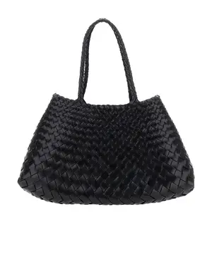 Dragon Diffusion Woven Leather Tote Bag - Black