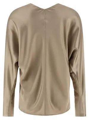 Brunello Cucinelli V-neck Long-sleeved Blouse