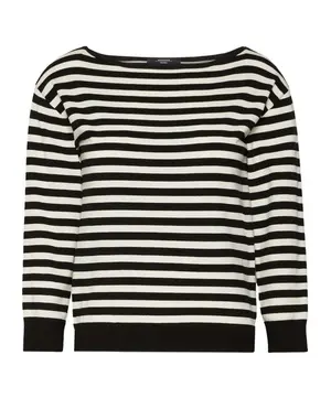 Max Mara Striped Boat Neck Knitted Sweater