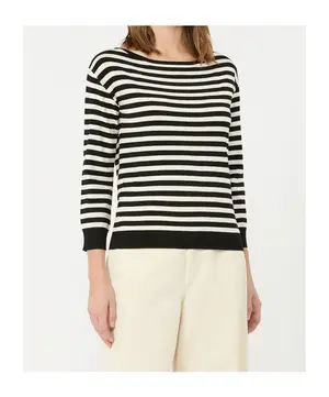 Max Mara Striped Boat Neck Knitted Sweater