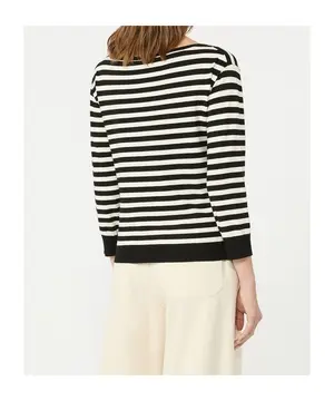 Max Mara Striped Boat Neck Knitted Sweater
