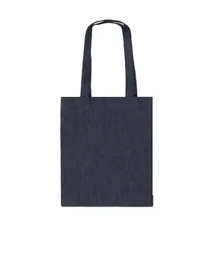 A.p.c. Logo Printed Denim Shopping Bag - Black