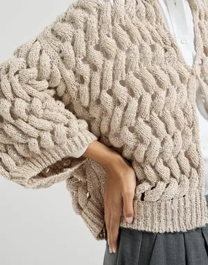 Brunello Cucinelli Silk And Linen Dazzling Waves Cardigan