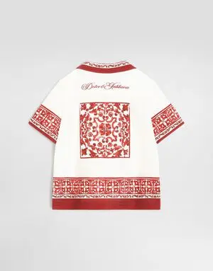 Dolce & Gabbana Majolica-print Double Piqué Shirt