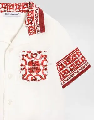 Dolce & Gabbana Majolica-print Double Piqué Shirt