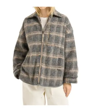 Brunello Cucinelli Checked Zip-up Knitted Jacket - Nude