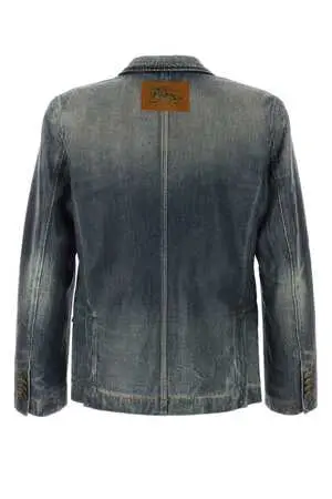 Burberry Coated Denim Tailored Jacket - Medium Blue
