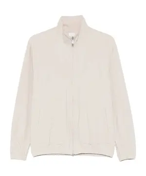 Eleventy Zip-up Stand-collar Jacket - White
